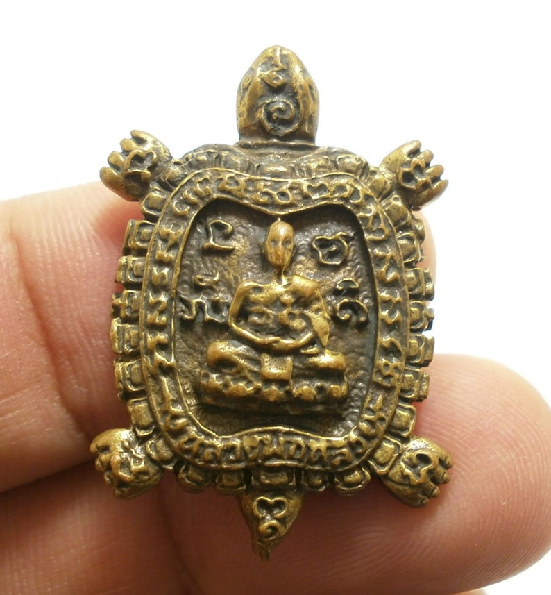 Magic Turtle LP Liew Thai Mini Brass Real Lew Amulet Miracle | Etsy