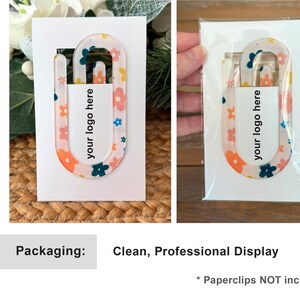 Custom Logo Jumbo Paper Clip Display Cards + Bags: 50 Retail Packaging ...