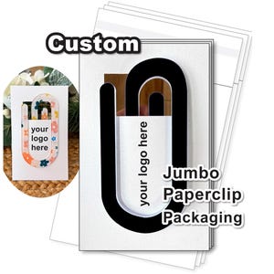 Custom Logo Jumbo Paper Clip Display Cards + Bags: 50 Retail Packaging ...