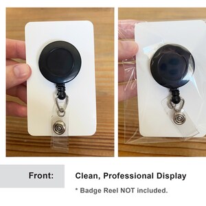 Badge Reel Packaging Display Cards: Pre-cut White Cards & Clear Bags ...