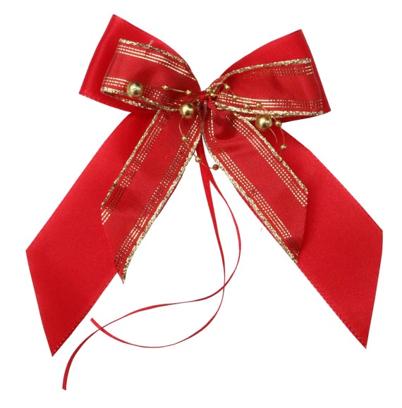 Christmas Bows Bows Gifts Christmas WS2220 Set of 10 Red Gold Etsy