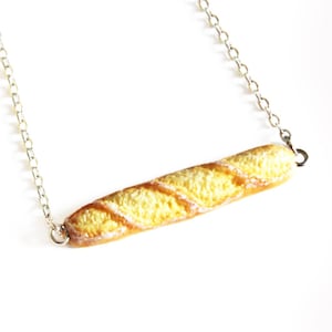 Food Necklace Bread Jewelry Silver Bar Necklace Layering Necklaces for ...