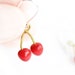 Cherry Tiny Red Cherries Small Fruit Dangle Earrings Jewelry Dainty ...