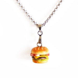 Retro Food Bff Necklace Burger Hamburger Charm Cheese Burger Pendant ...