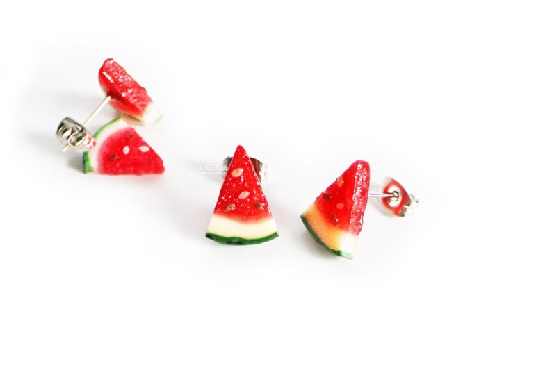 Watermelon Ring Fruit Jewelry Summer Beach Tropical Red Silver - Etsy