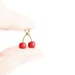 Cherry Tiny Red Cherries Small Fruit Dangle Earrings Jewelry Dainty ...