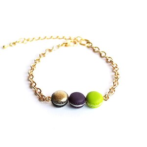 Macaron Bracelet,gold Bar Bracelet,macaroon Bracelet,gold Charm Bracelets,candy Jewelry,dainty ...
