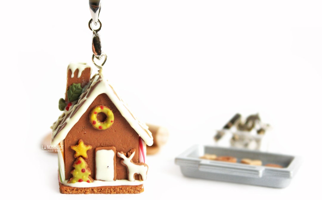 Gingerbread House Cookies Necklace Mistletoe Snow Jewelry Xmas Gifts ...
