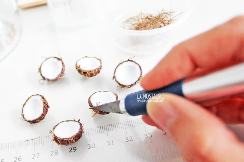 Summer Beach Jewelry Coconut Clip-on Dangle Earrings Fruit Tropical Fun ...