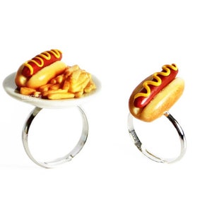 Hot Dog Ring,silver Stacking Rings,statement Rings for Women,food ...
