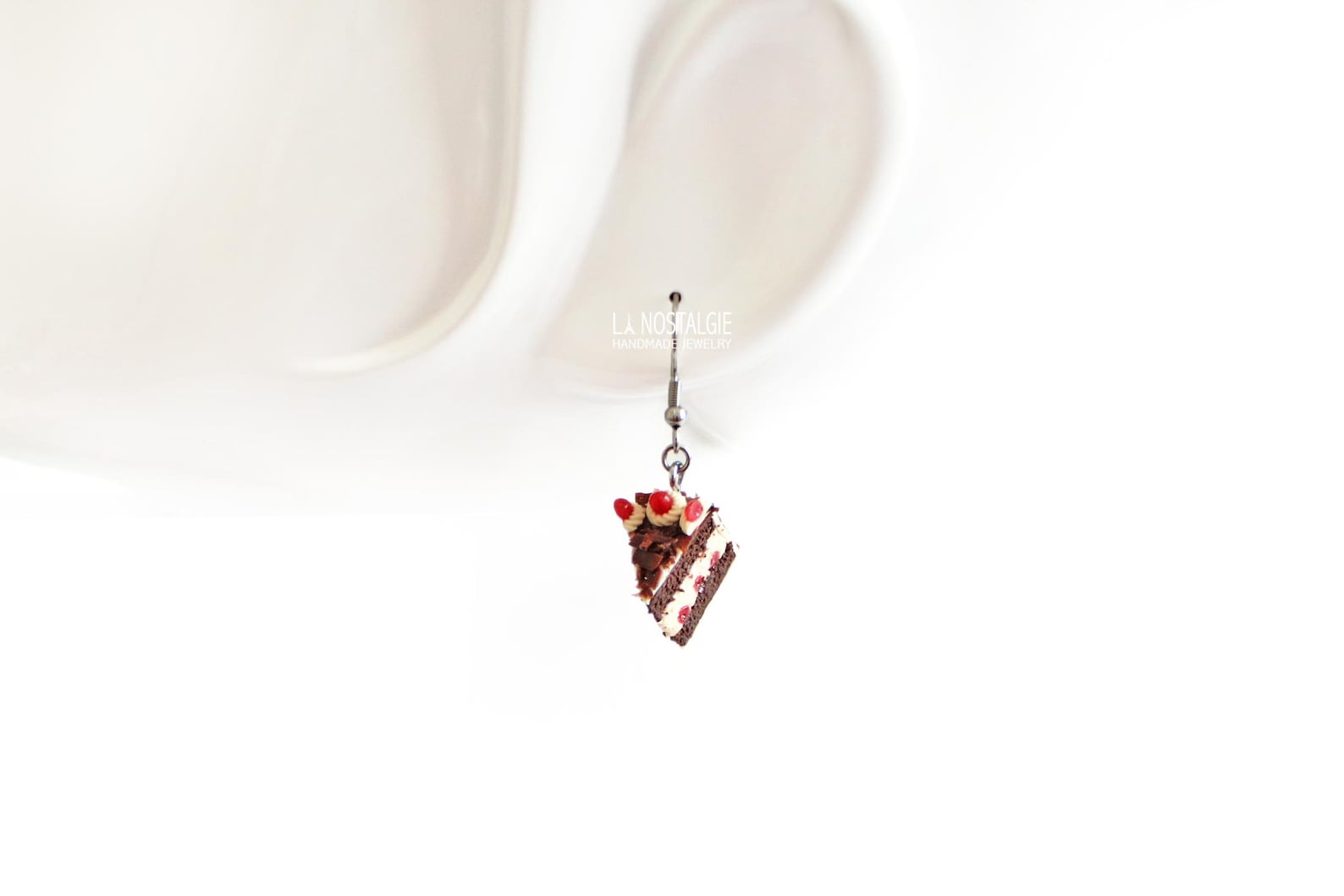 Mini Food Jewelry Cake Triangle Earrings Cherry Chocolate | Etsy