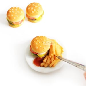 Burger Ring Statement Stackable Rings Summer Fries Fast Food - Etsy