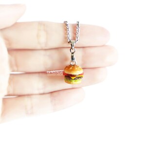 Retro Food Bff Necklace Burger Hamburger Charm Cheese Burger Pendant ...