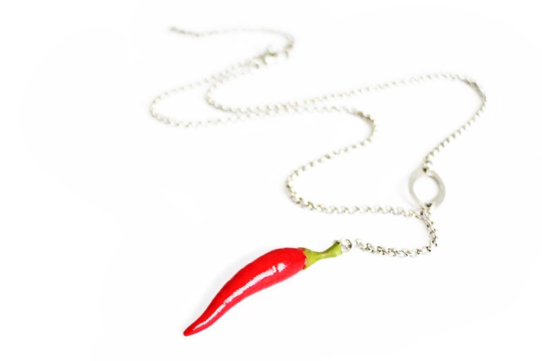 Red Chilli Pepper, Lariat Y Necklace, Pendant Drop Pop Simple Necklaces ...