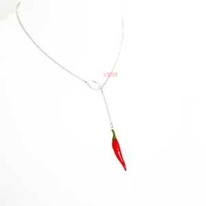 Red Chilli Pepper, Lariat Y Necklace, Pendant Drop Pop Simple Necklaces ...