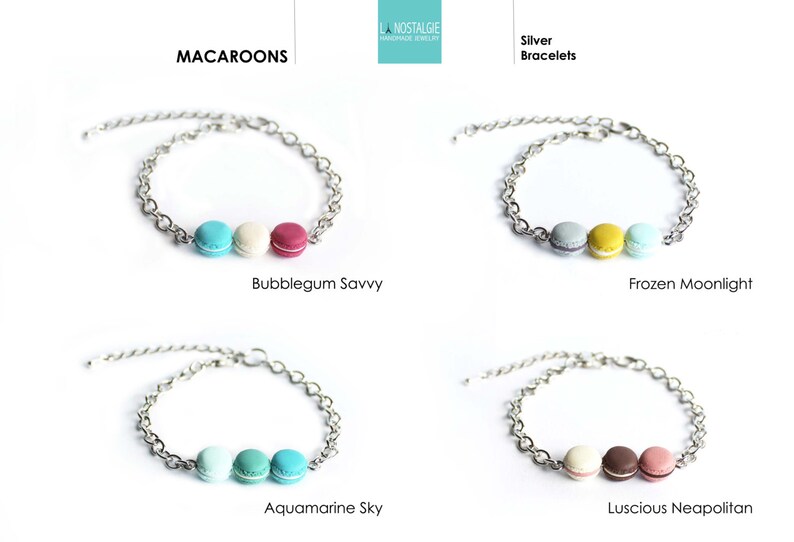 Macaroon Braceletfrench Macaroonsilver Bar Braceletbar - Etsy