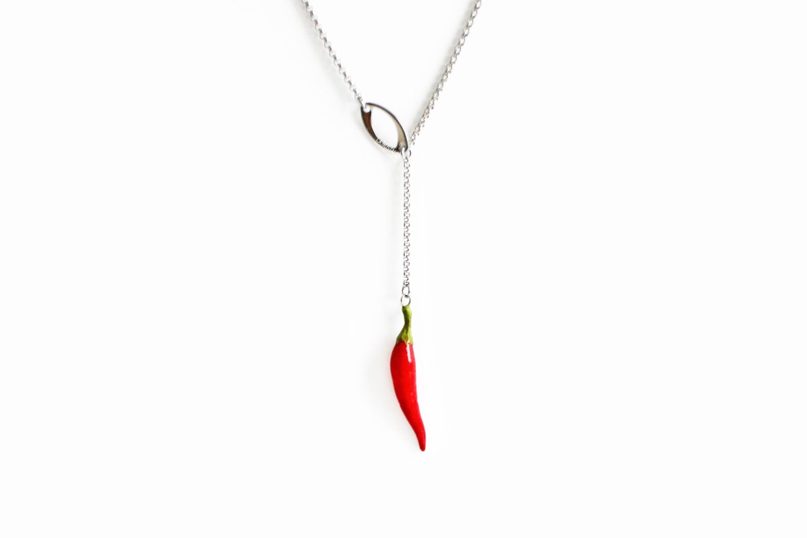 Red Chilli Pepper Lariat Y Necklace Pendant Drop Pop Simple - Etsy