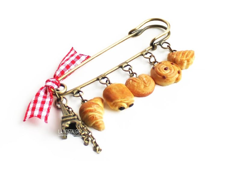 Cute Brooch Safety Pin Paris Jewelry Sweater Bag Purse Charm Handmade ...