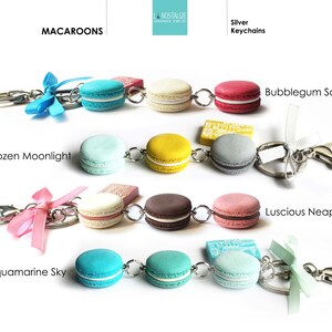 Macaroons Blue Green Keychains Charms Handmade Gifts for Ladies Eiffel ...