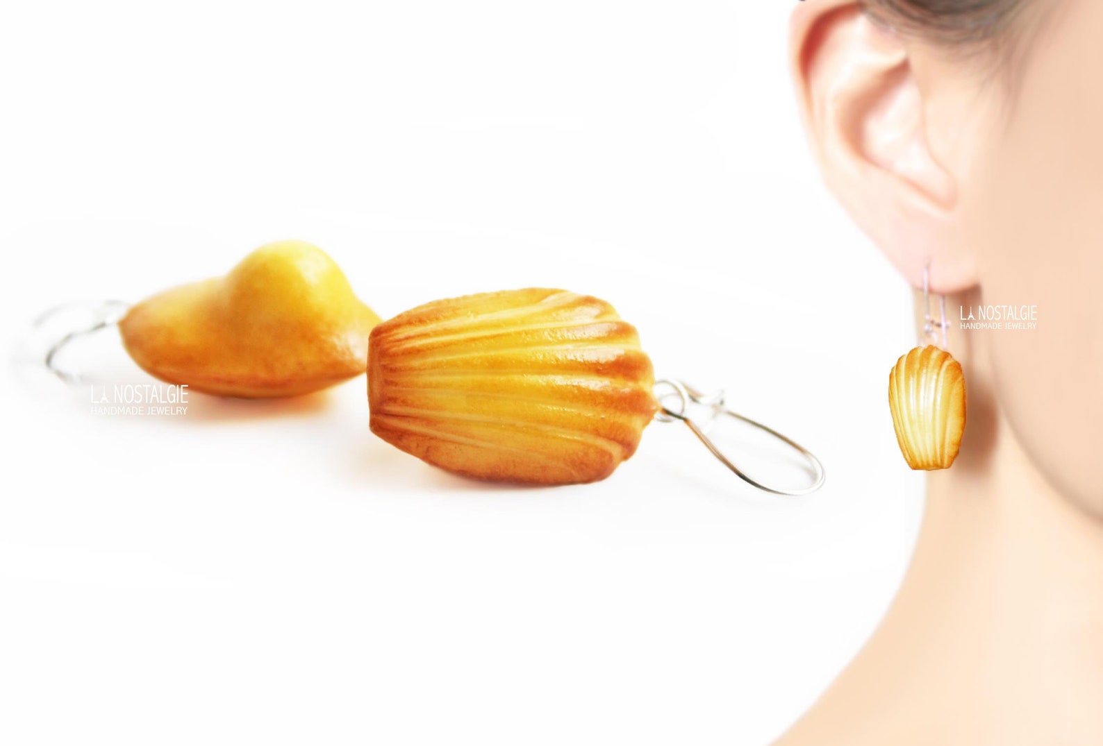 Mini Food Jewelry Dainty Earrings Studs Madeleine Stainless Steel ...