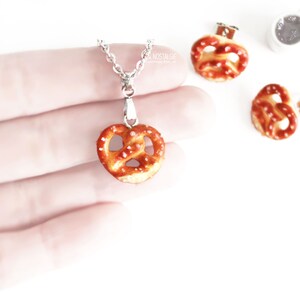 Pretzel Charm Pendant Silver Necklace Heart Jewelry Spring Fall ...