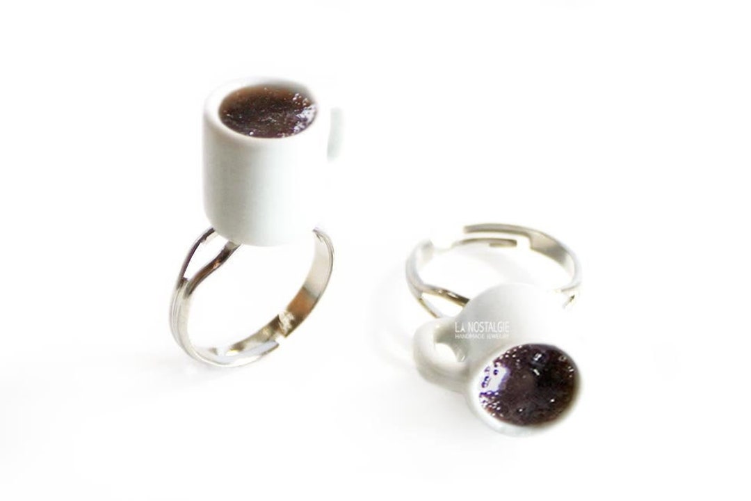 1PC Coffee Cup Ring Cute Food Jewelry Simple Minimalist Statement Rings ...