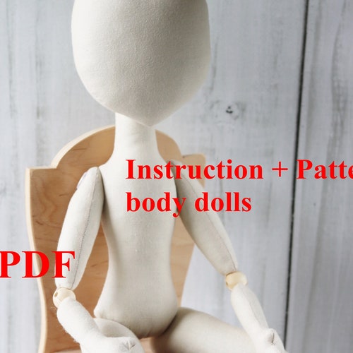 Cloth Doll Patterns PDF Tutorial and Pattern Doll Body Pattern - Etsy ...