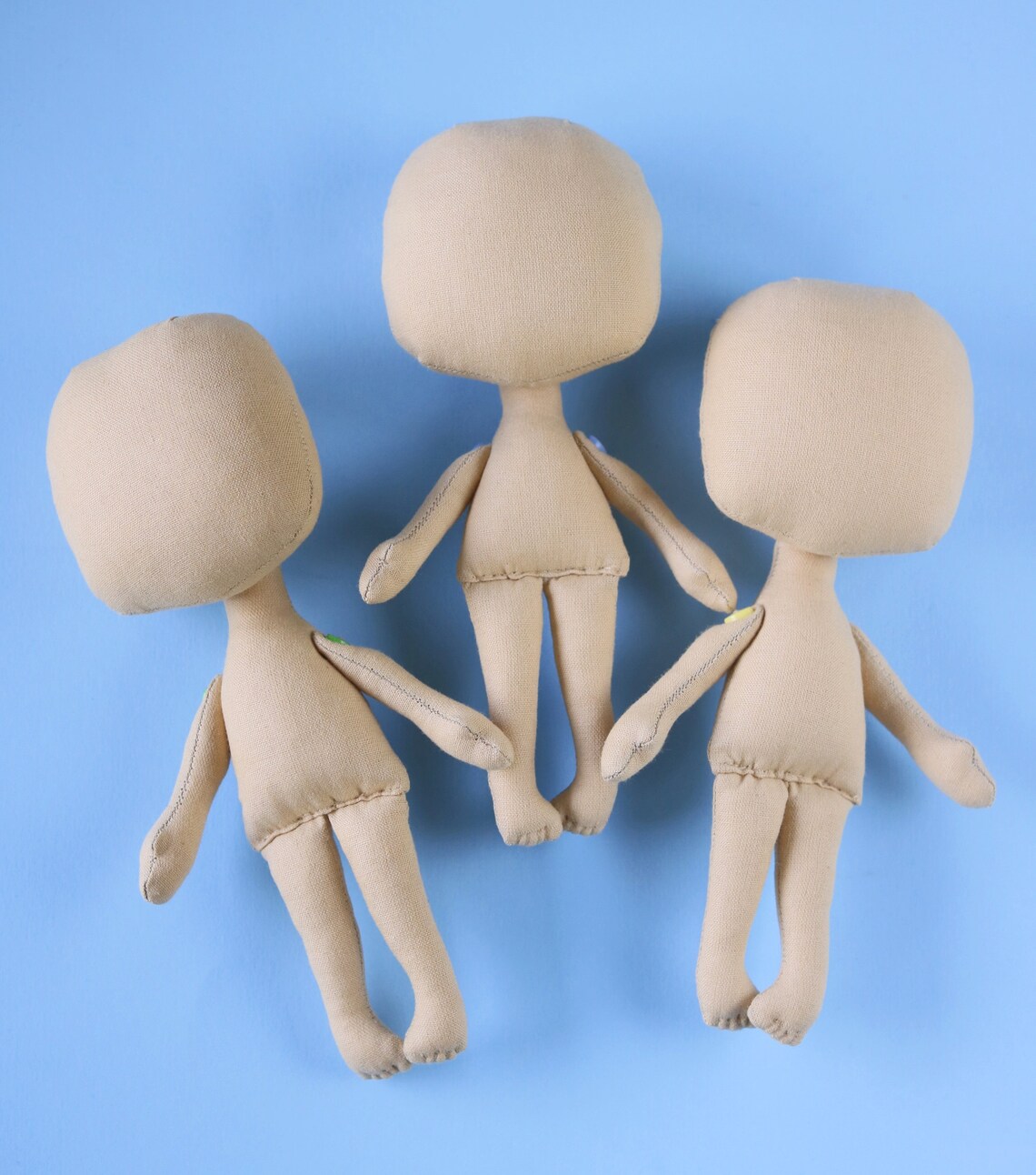 Set of Three Blank Dolls Textile Doll Body Blank Doll Body - Etsy