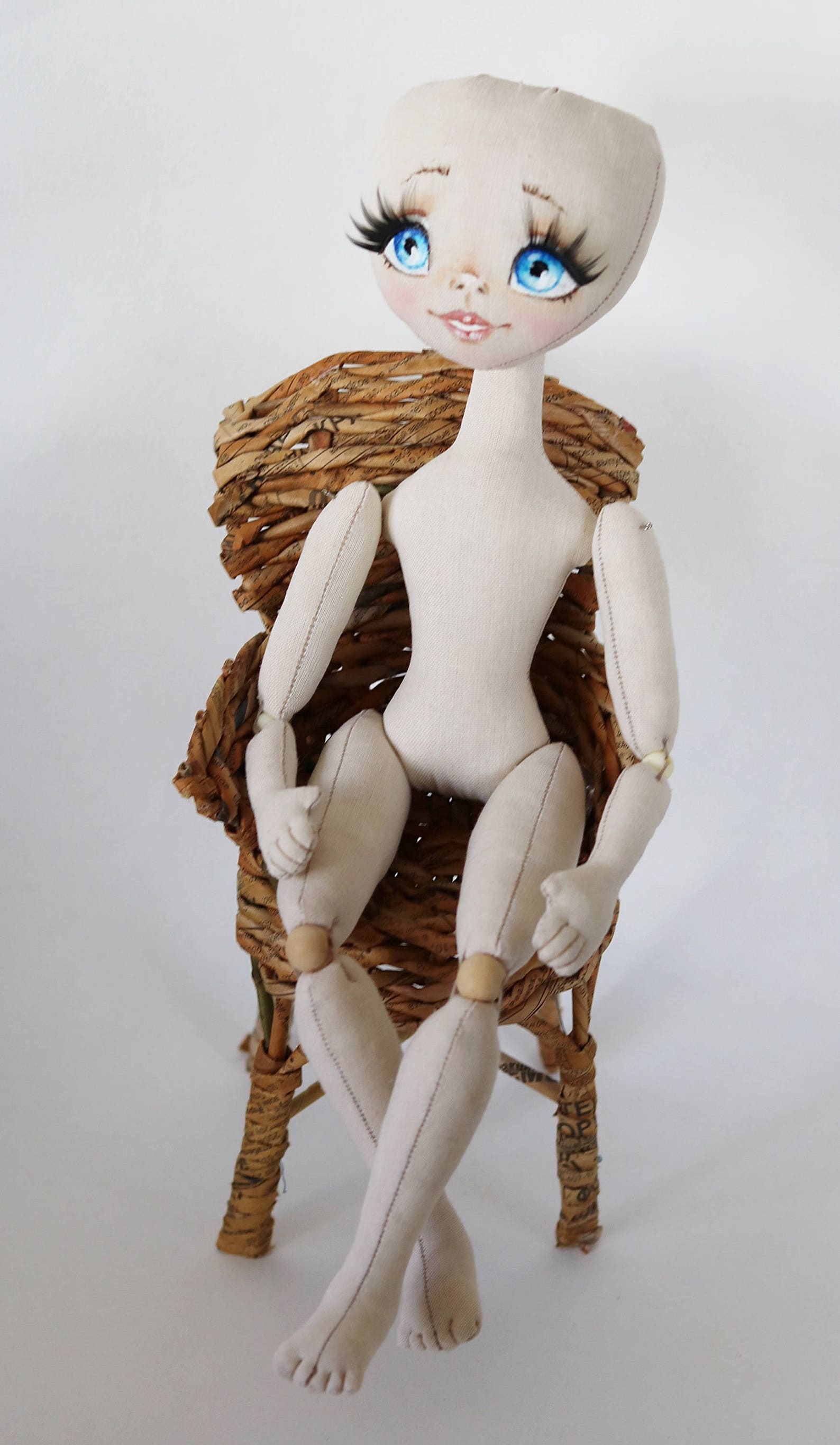 Doll Body 33 Cm /13 in Painted Face Handmade Doll Blank - Etsy