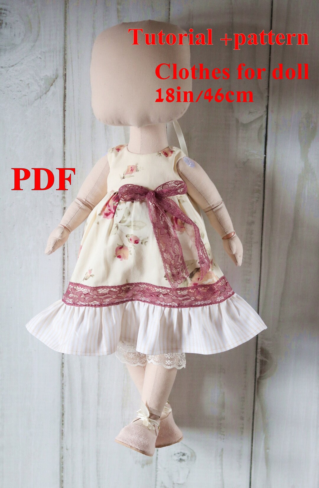 Tutorial +pattern Doll Clothes 18 in PDF How to Make a Dress for a Doll ...