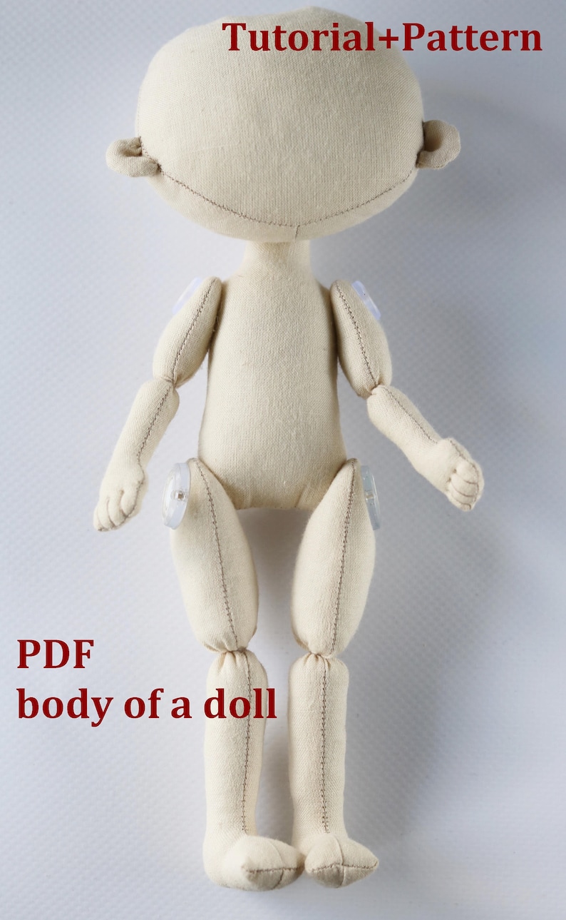 PDF Tutorialpattern Body Doll 23cm/9in Cloth Doll Pattern | Etsy