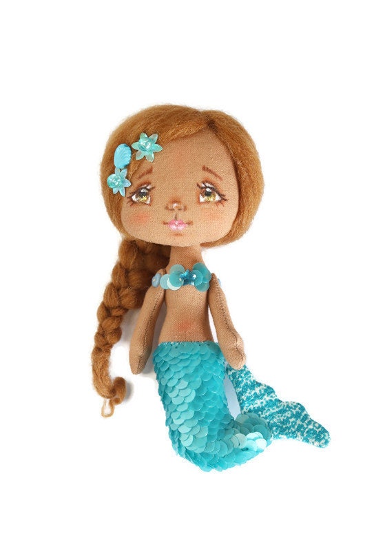 Textile Doll Mermaid Cloth Doll Handmade Fabric Doll Art Rag Doll Etsy Australia