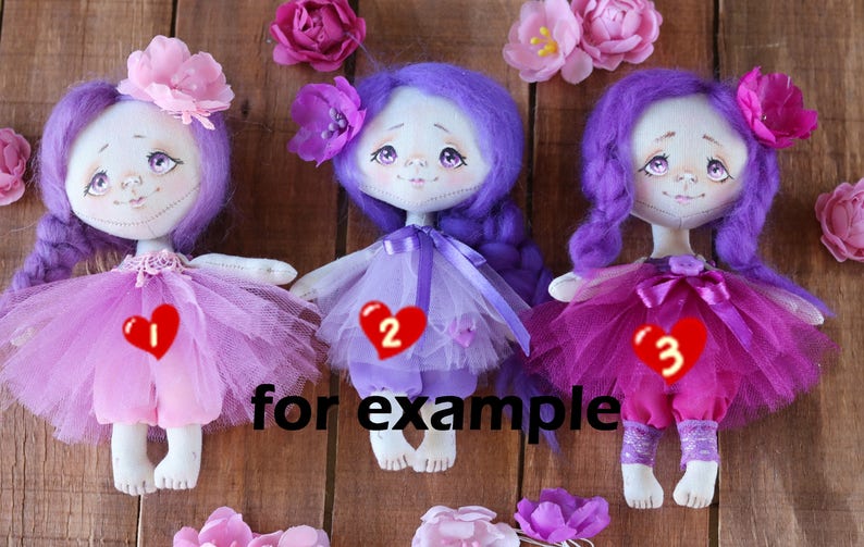 Set of three blank dolls Textile doll body Blank doll body | Etsy