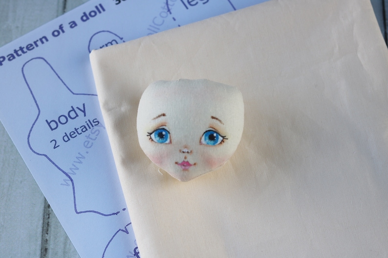 Set Head Doll With Facecotton Cloth Paper Pattern. Set for - Etsy