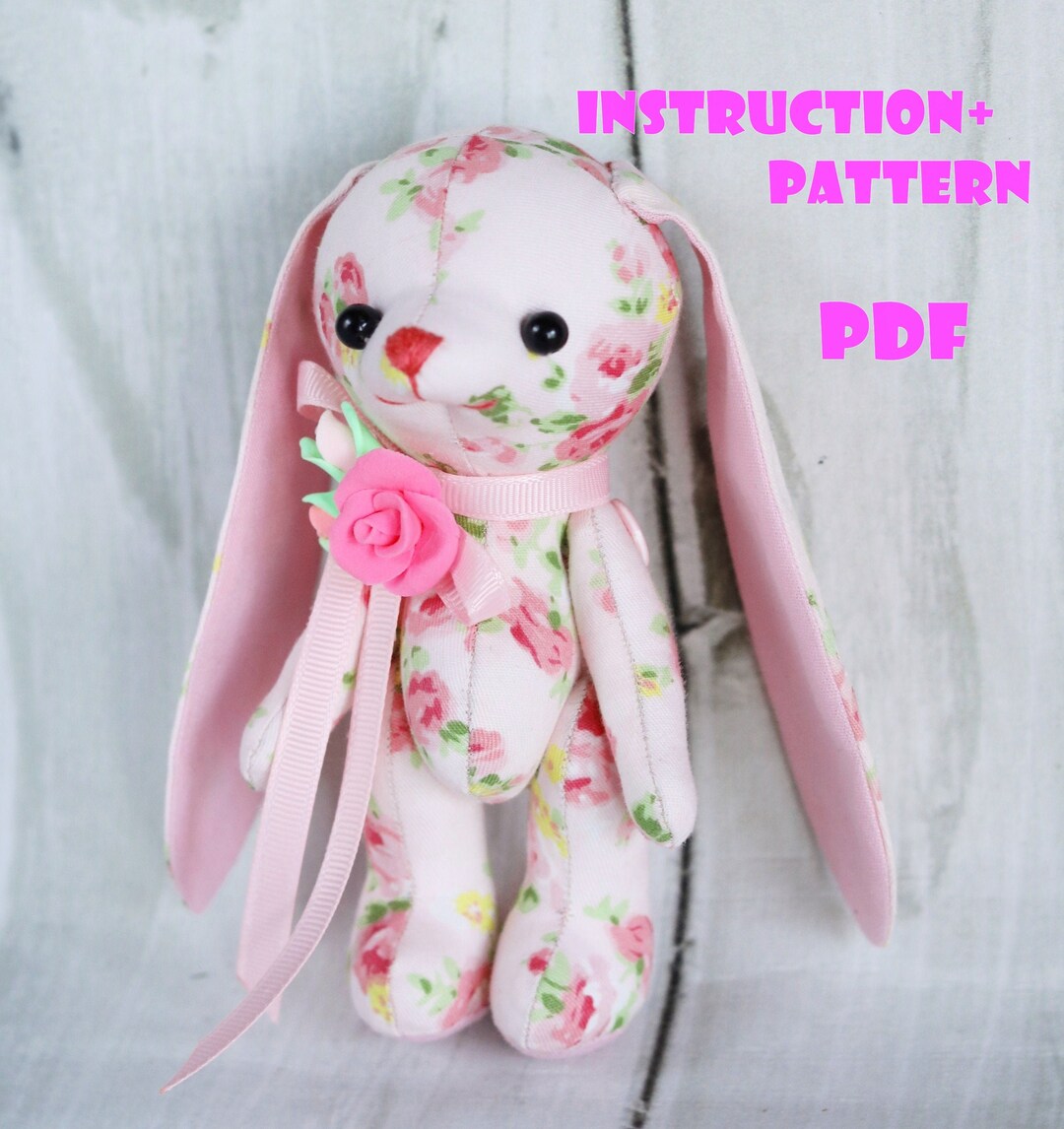 PDF Tutorial Toy Easter Bunny 5in/13cm PATTERN DIY Soft Hare Make a Toy ...
