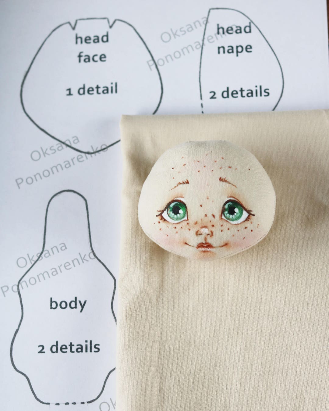 A Set for Making a Doll From Fabric, Set Head Doll With Face+cotton ...