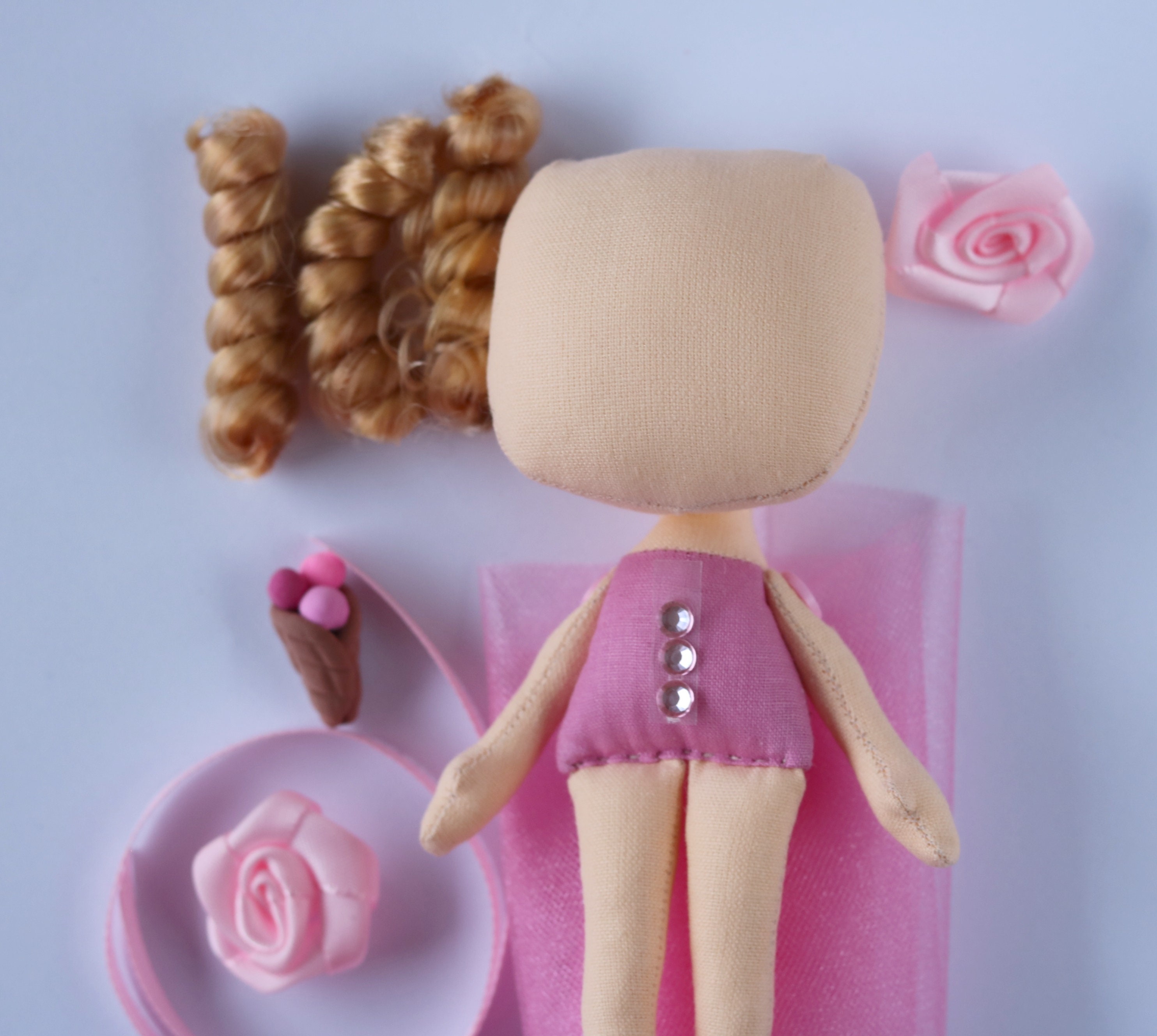 Doll making kit Textile mini doll Craft doll body Making doll | Etsy