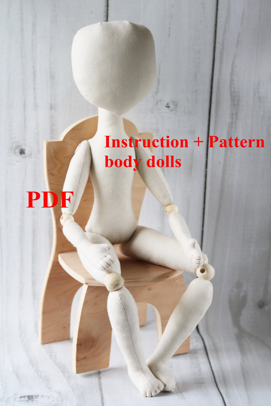 18in Soft Doll Body Sewing Pattern: Ragdoll, Cloth Doll (PDF Tutorial ...