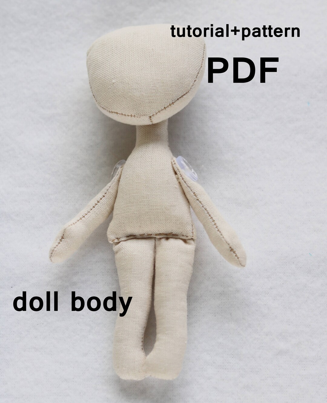 PDF Tutorial+pattern Doll Body 14cm/5.5" Doll Patterns PDF Sewing ...