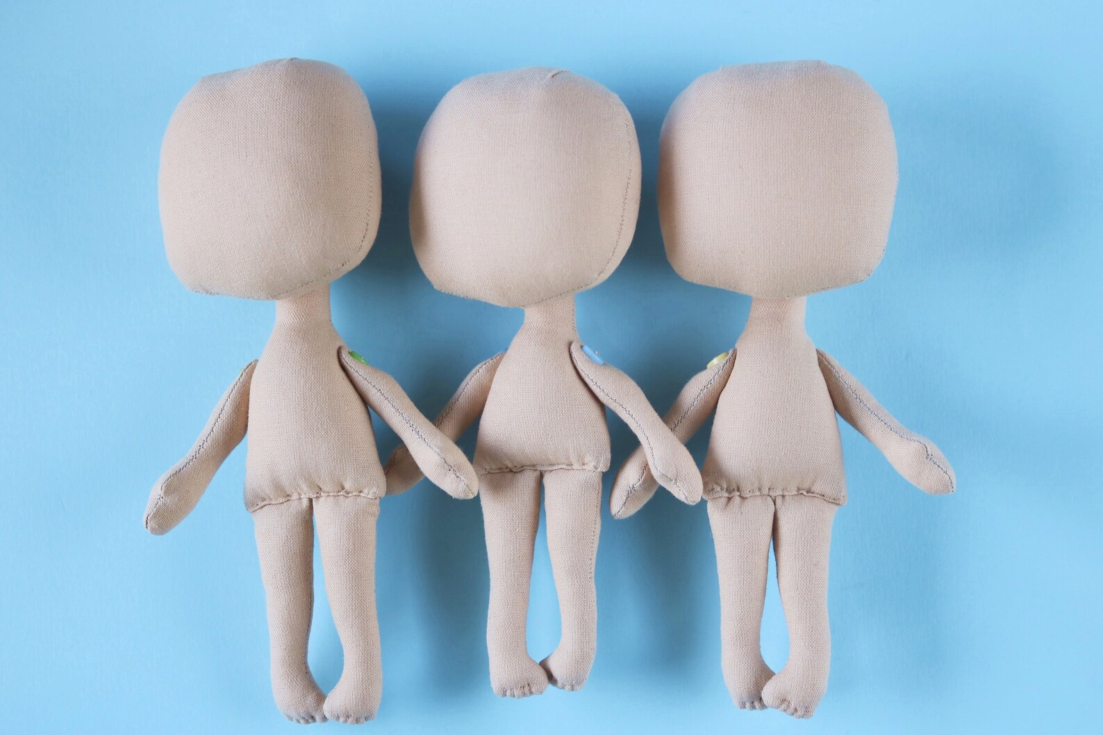Set of Three Blank Dolls Textile Doll Body Blank Doll Body - Etsy