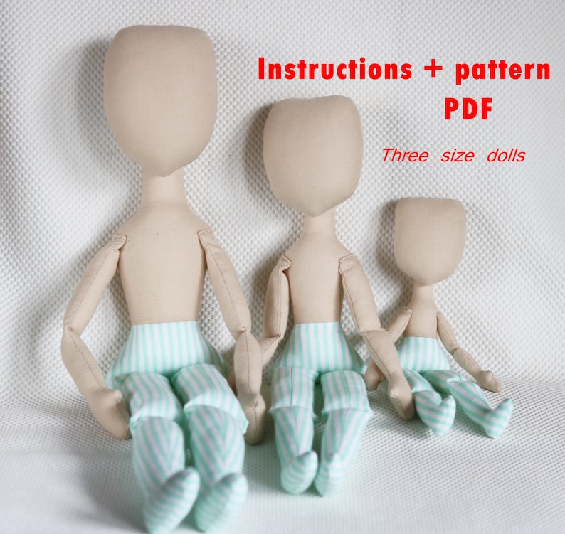 Doll Pattern and Tutorial PDF Pattern Soft Doll. DIY Cloth - Etsy