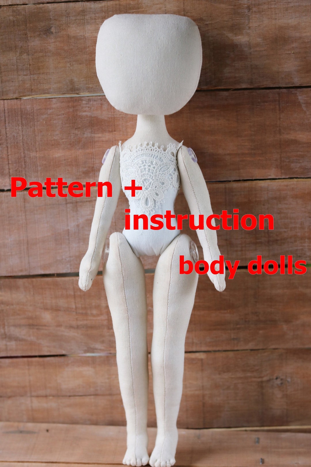 Cloth Doll Patterns PDF Tutorial and Pattern Doll Body Pattern for ...