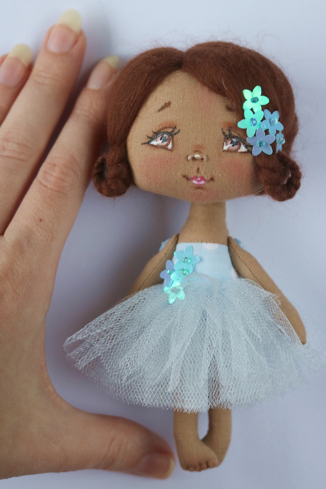 Mini cloth doll. Textile handmade toy. Little doll. | Etsy