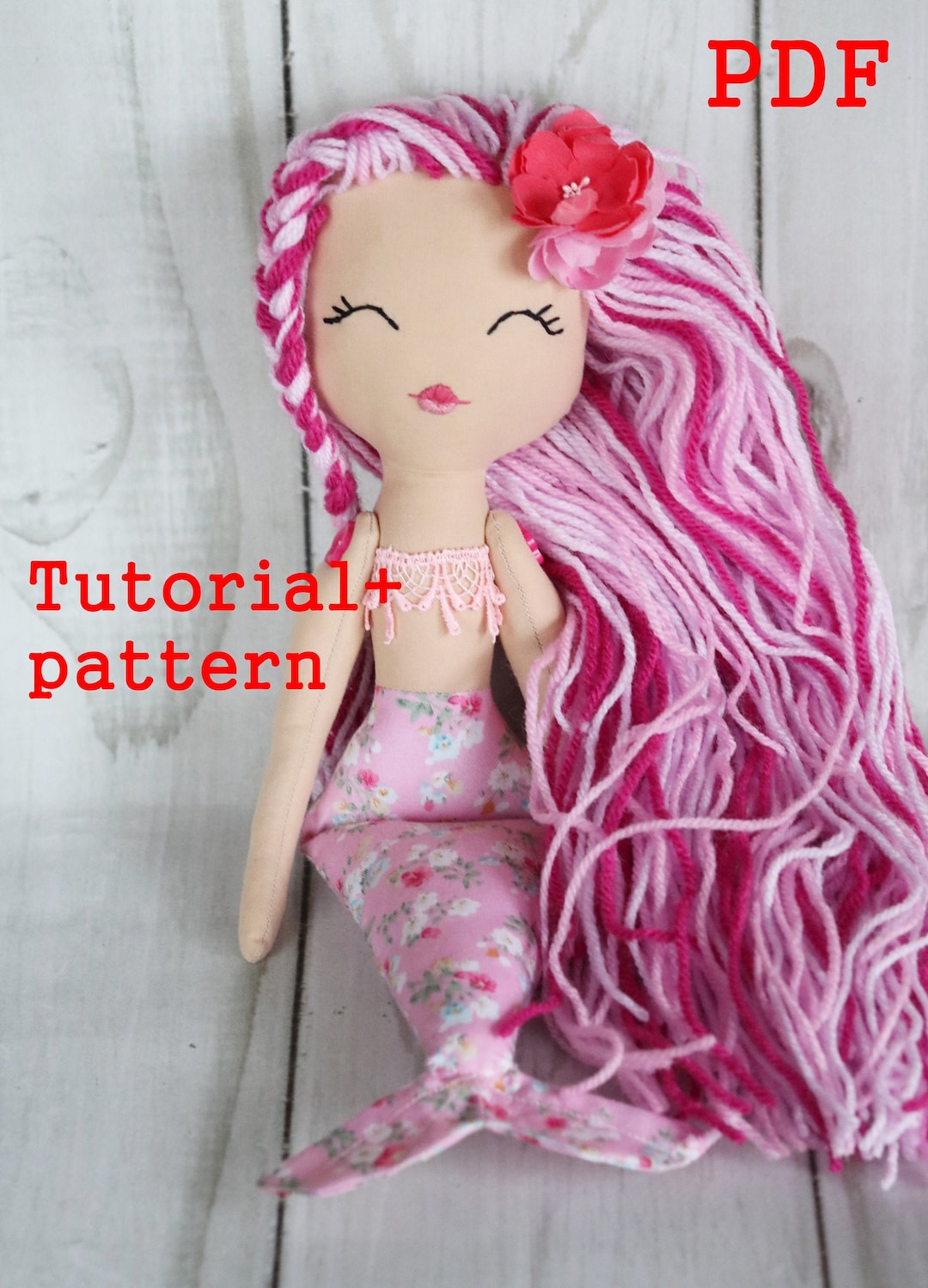 Mermaid Doll Sewing Tutorial: 12.2in Doll Pattern (PDF) - Etsy
