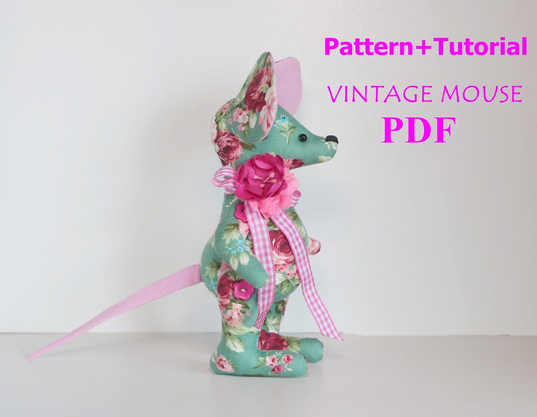 PDF Pattern+tutorial Vintage MOUSE is 22 Cm/8.6in. diy Cotton Toy - Etsy