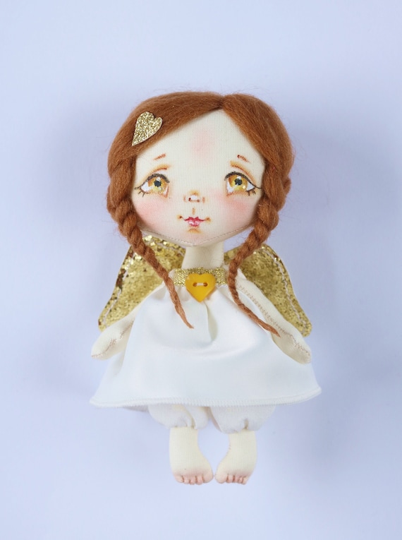 Miniature handmade doll. Cloth art dolls. Fabric doll for | Etsy