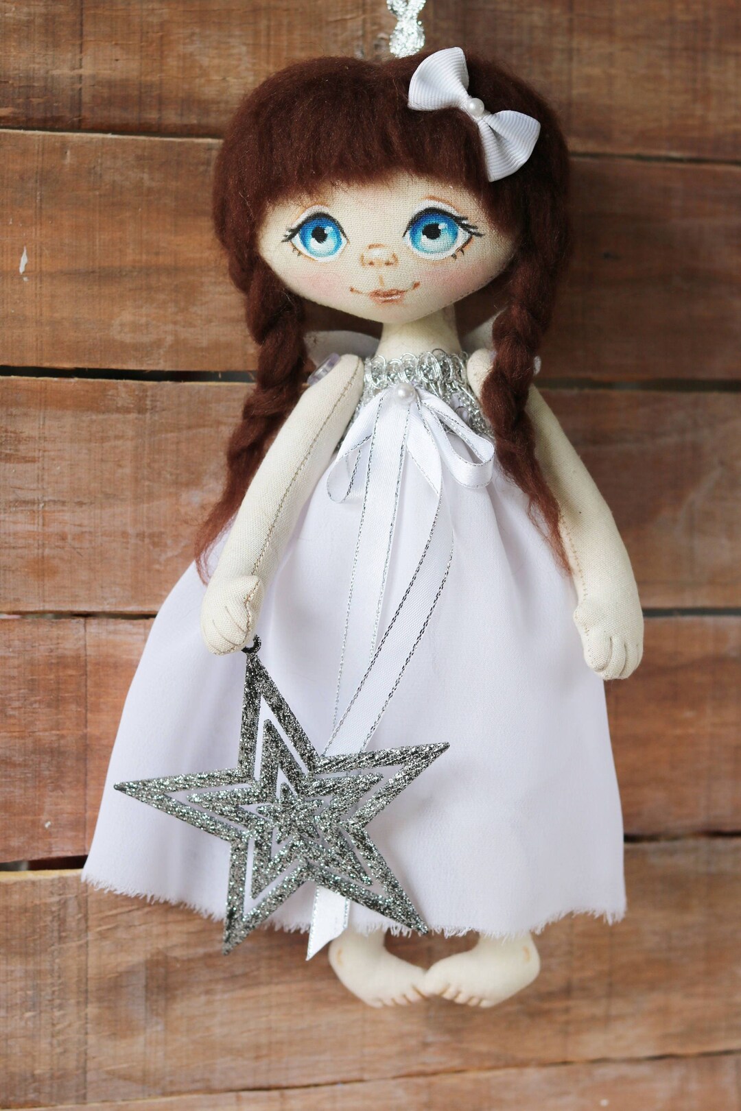 White Angel Cloth Doll Guardian Christening Angel a Christmas Present ...