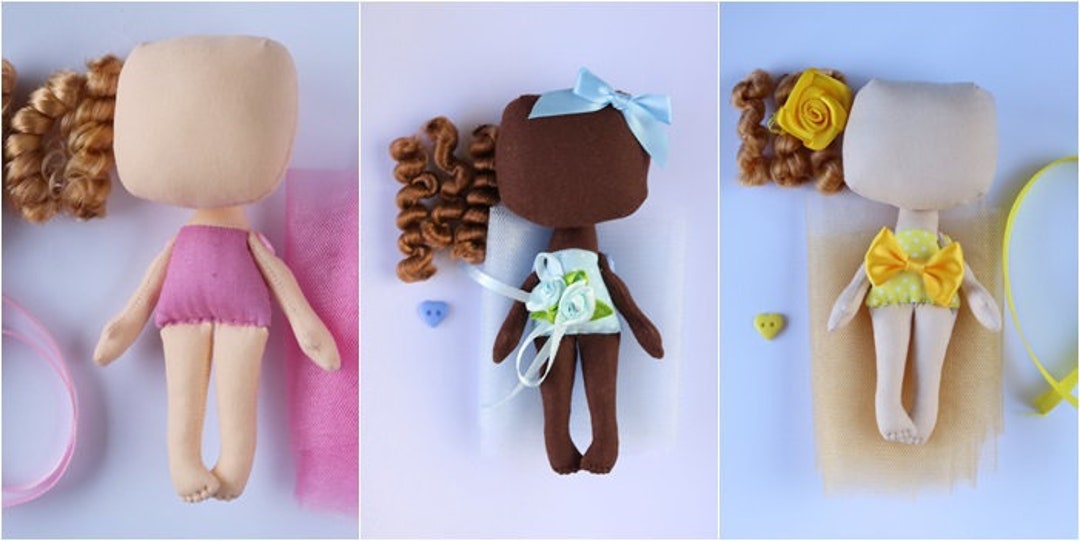 Doll Making Kit Textile Mini Doll Craft Doll Body Making Doll - Etsy