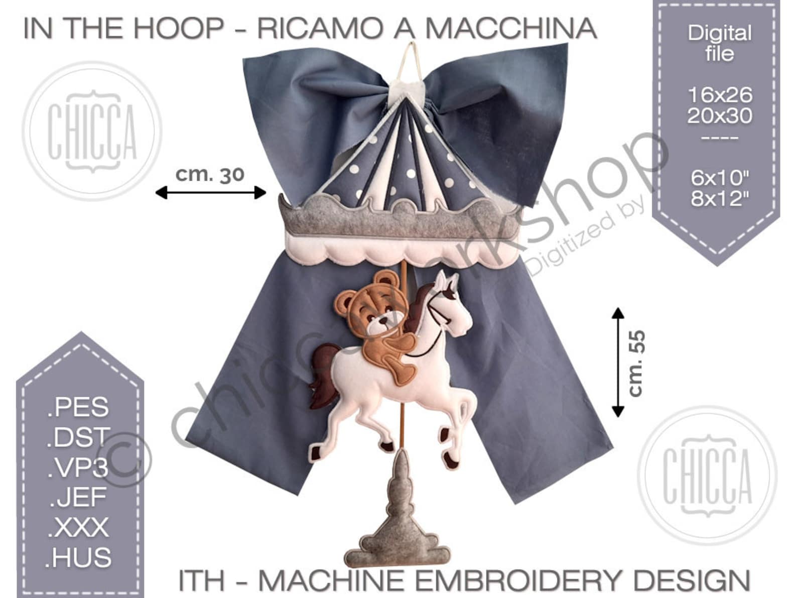 ITH Horse Carousel - Machine Embroidery Design With Tutorial - Etsy