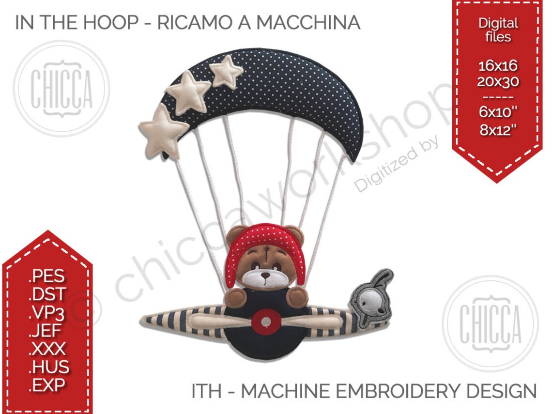 ITH Teddy Aviator - Machine Embroidery With Tutorial - Etsy